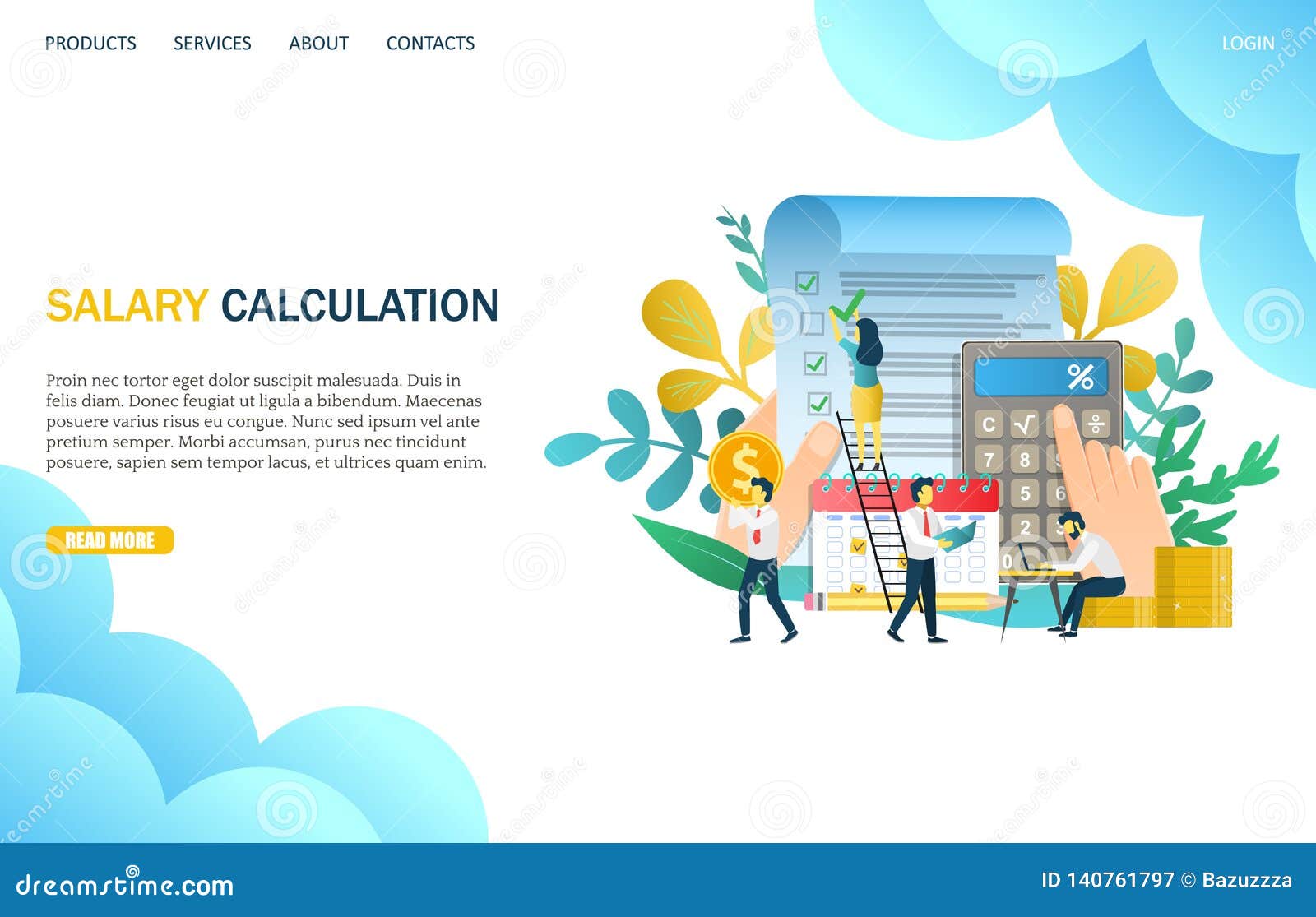 Salary Calculation Vector Website Landing Page Design Template Stock ...
