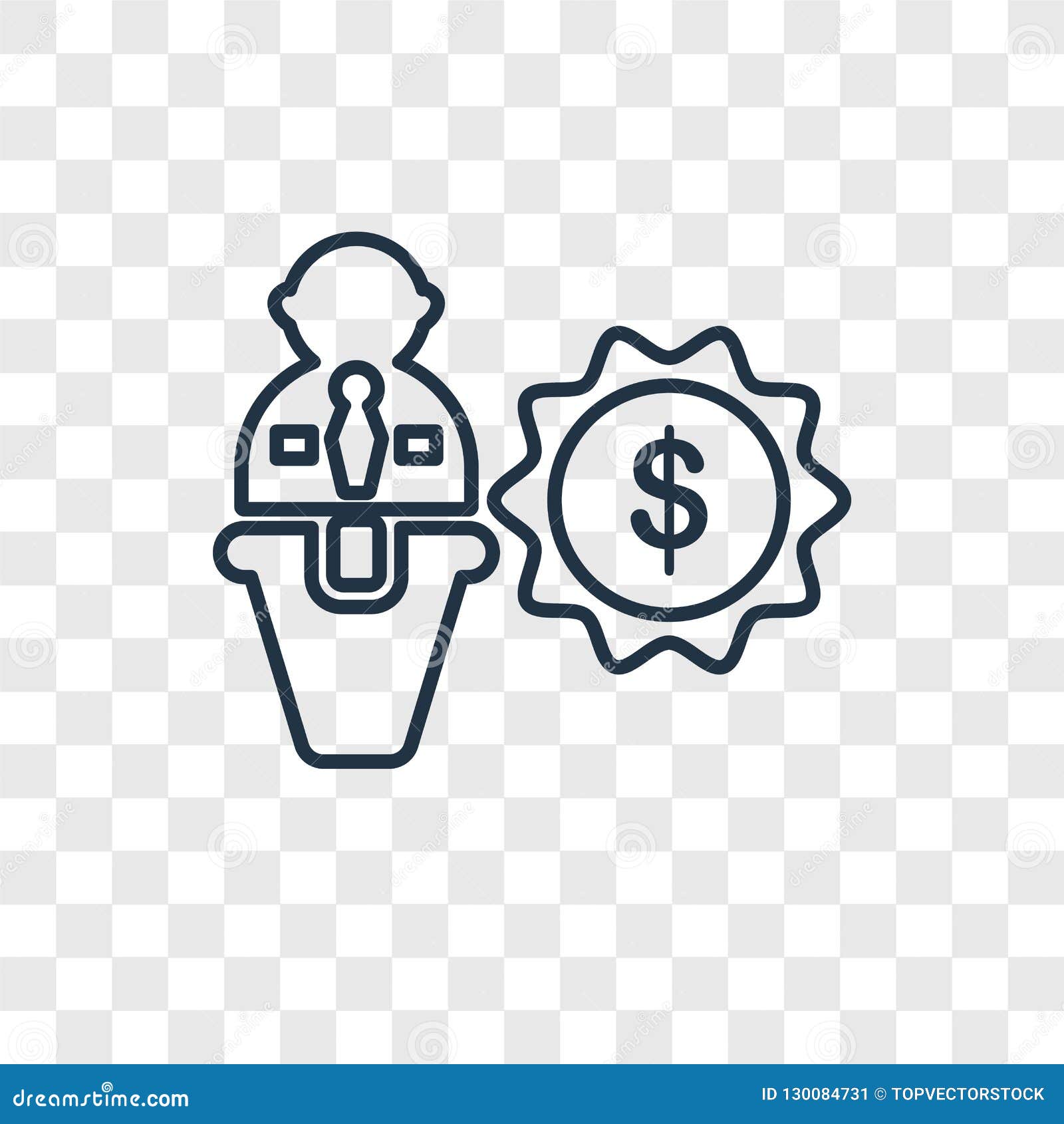 Salary Concept Vector Linear Icon Isolated on Transparent Background ...