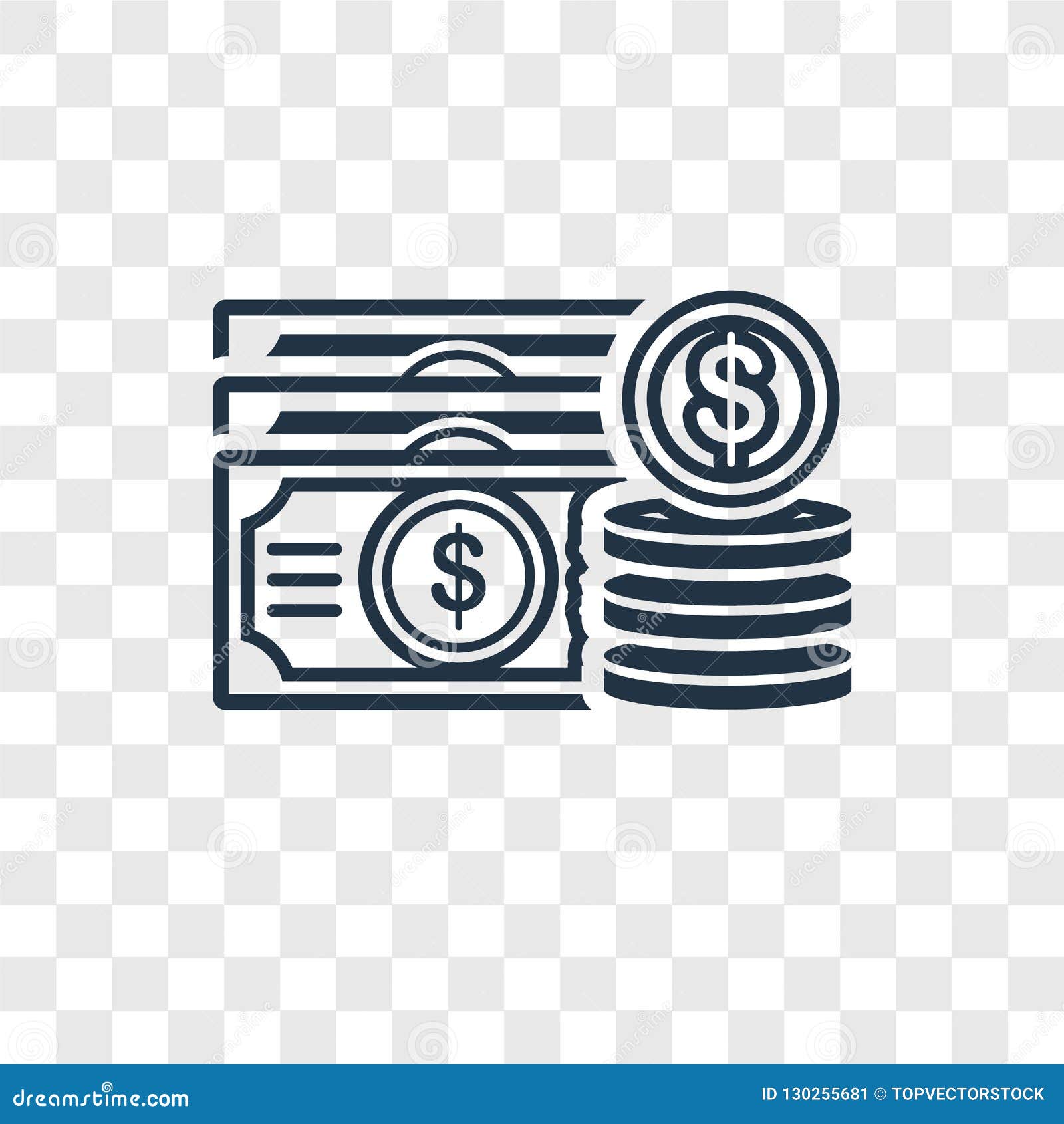 Salary Concept Vector Linear Icon Isolated on Transparent Background ...