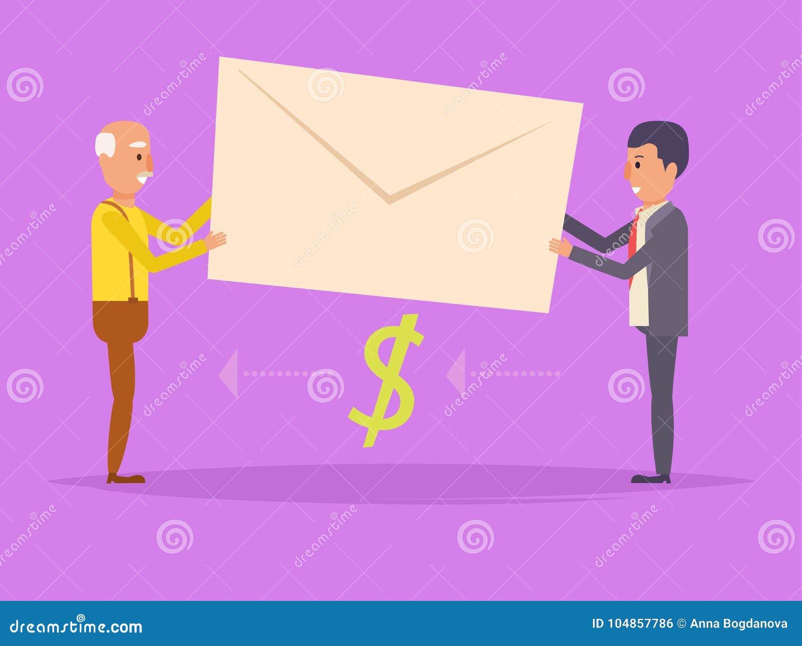 Salary In Envelope Cartoon Vector | CartoonDealer.com #100074853