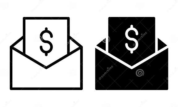 Salary Icon with Outline and Glyph Style. Stock Vector - Illustration ...