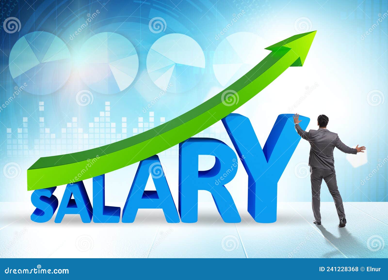 Salary Increase Concept with Businessman Stock Illustration ...