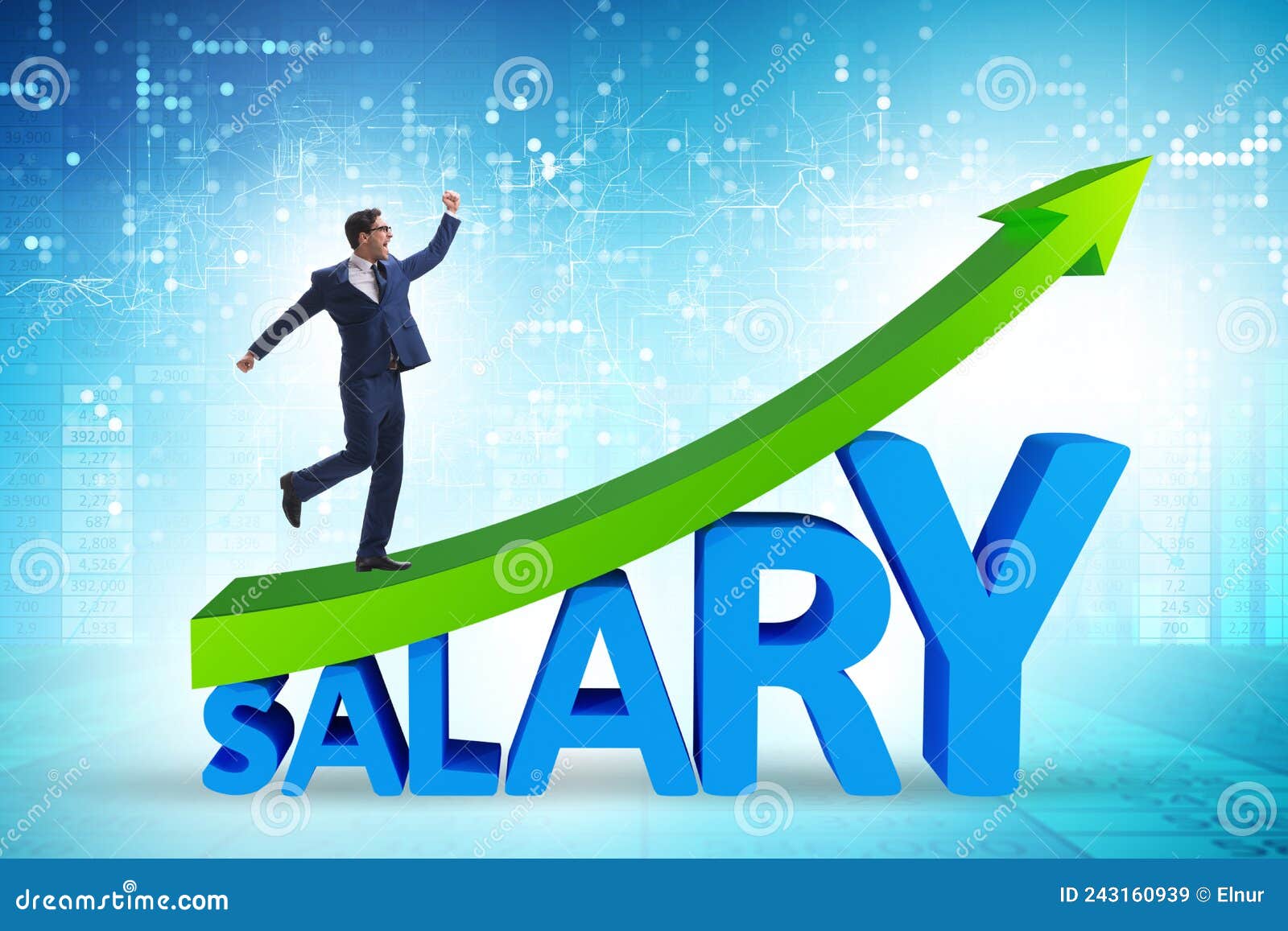 Salary Increase Concept with Businessman Stock Image - Image of payroll ...