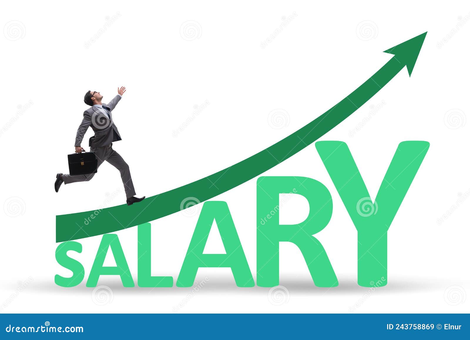 Salary Increase Concept with Businessman Stock Image - Image of cash ...