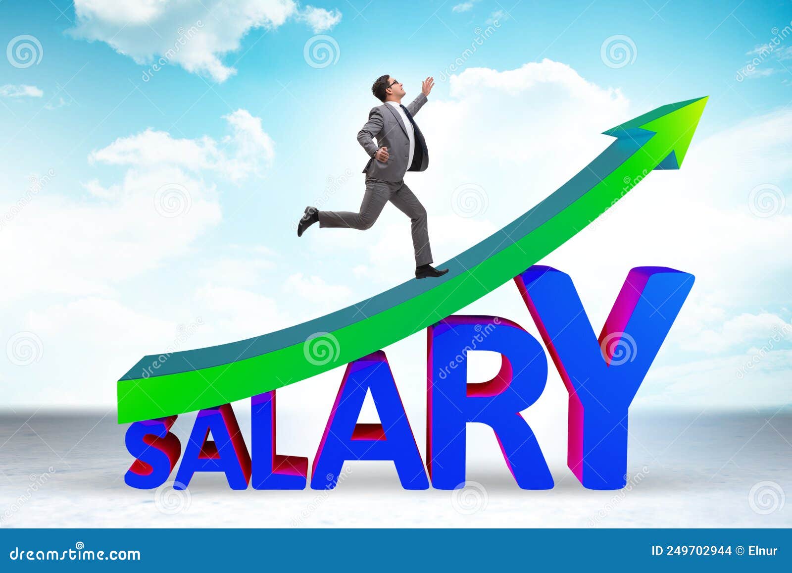 Salary Increase Concept with Businessman Stock Photo - Image of income ...