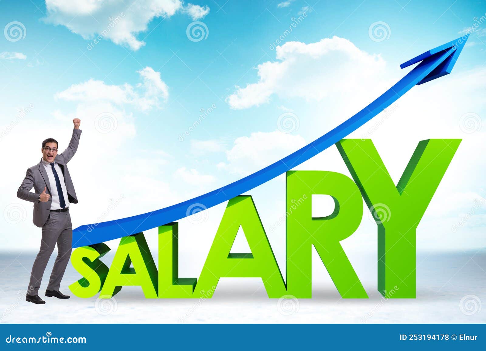 Salary Increase Concept with Businessman Stock Photo - Image of ...