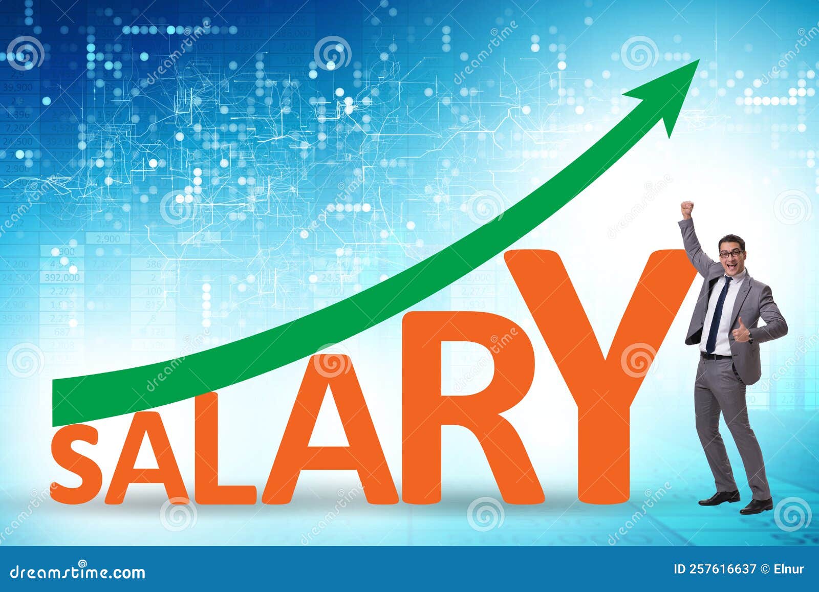 Salary Increase Concept with Businessman Stock Image - Image of ...