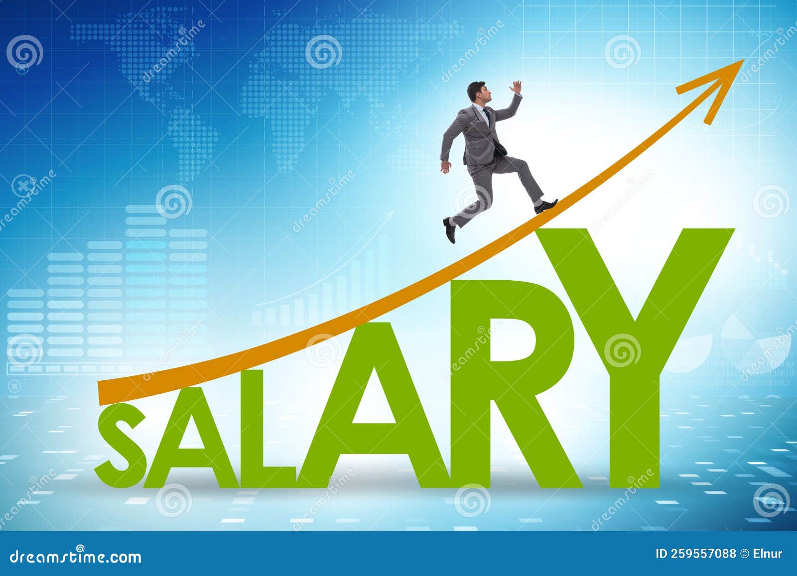 Salary Increase Concept with Businessman Stock Photo - Image of bonus ...