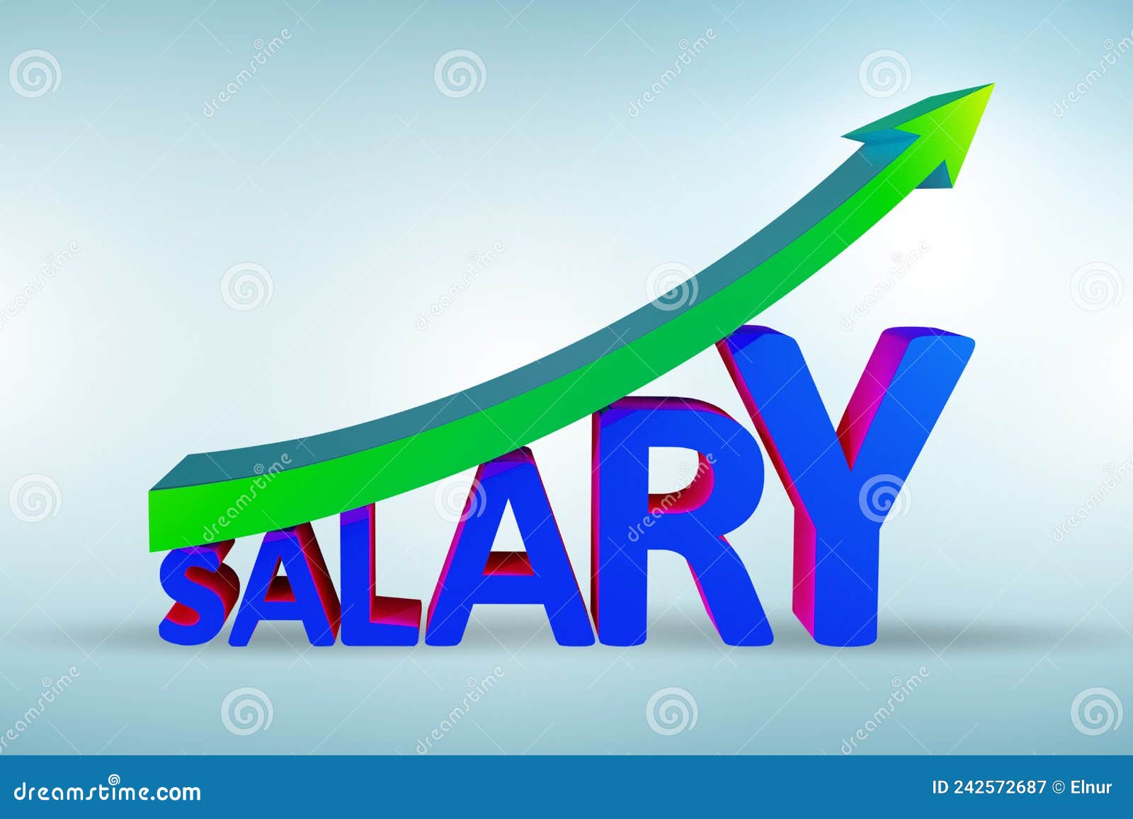 Salary Increase Concept with Graph Stock Illustration - Illustration of ...