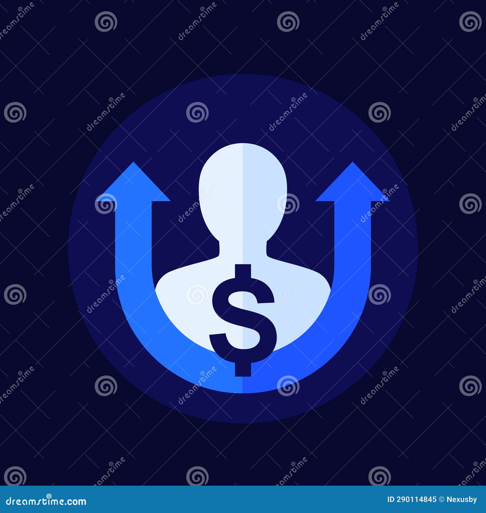 Salary Increase, Growth Icon, Flat Vector Stock Illustration ...