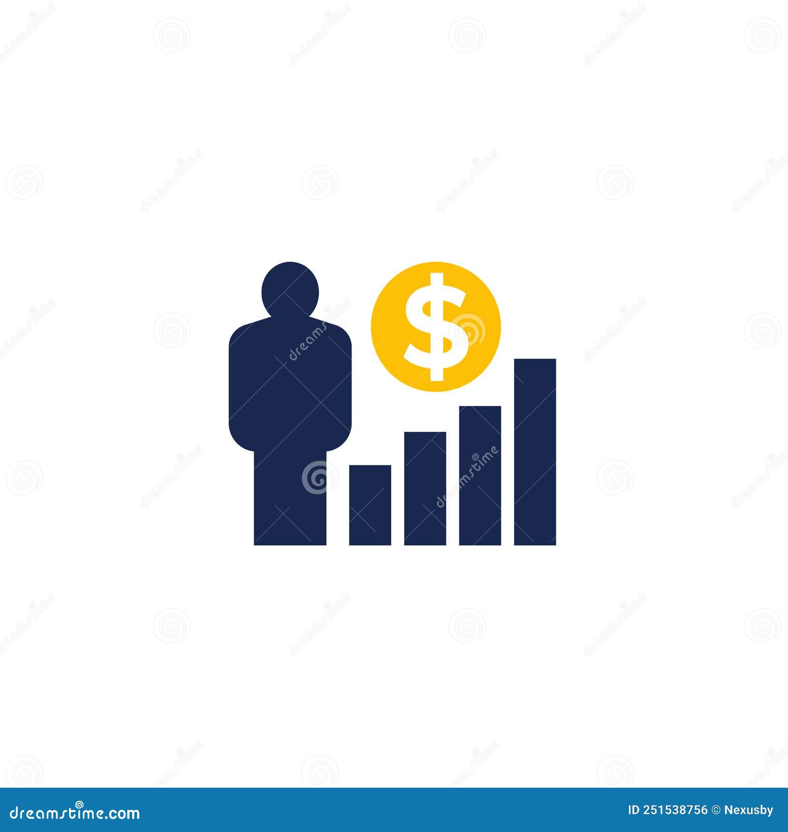 Salary Increase, Growth Icon on White Stock Vector - Illustration of ...