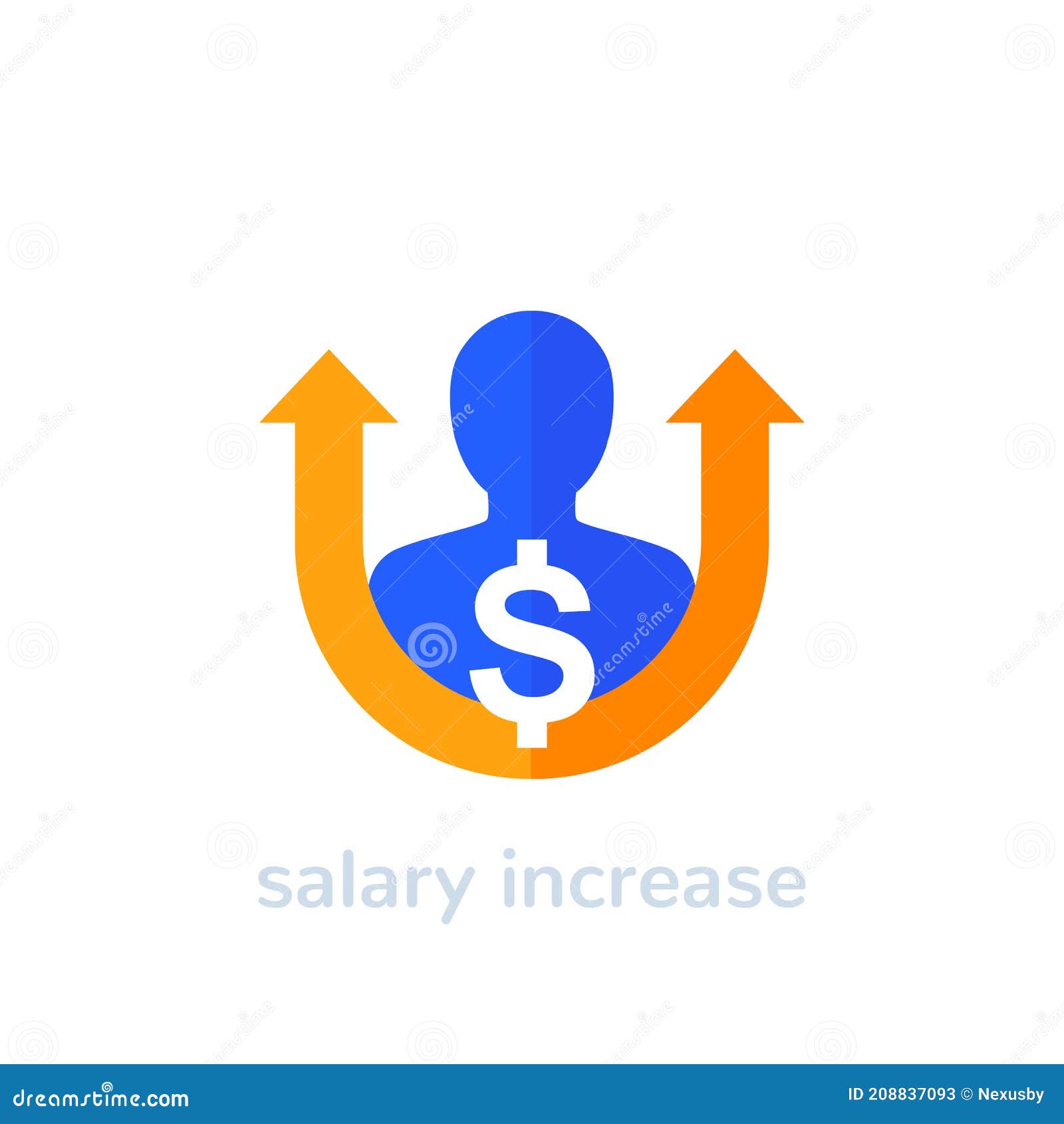 Salary Increase, Growth Icon on White, Vector Stock Vector ...