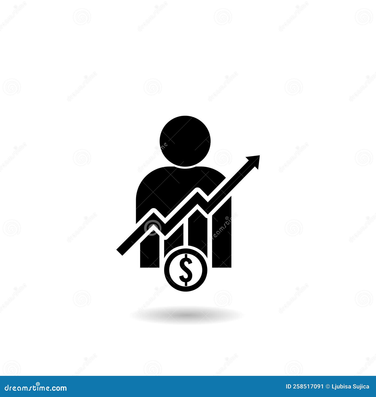 Salary Increase Icon Logo with Shadow Stock Vector - Illustration of ...