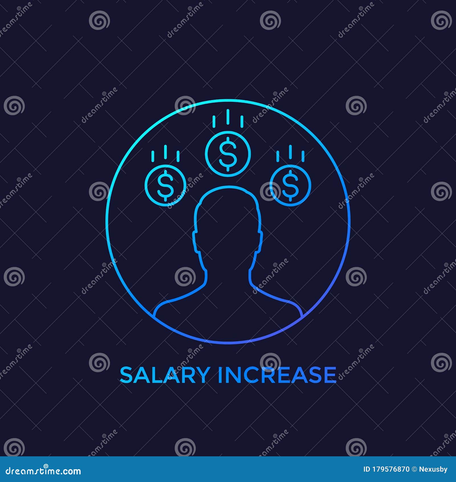 Salary Increase, Linear Icon Stock Vector - Illustration of plan, icon ...