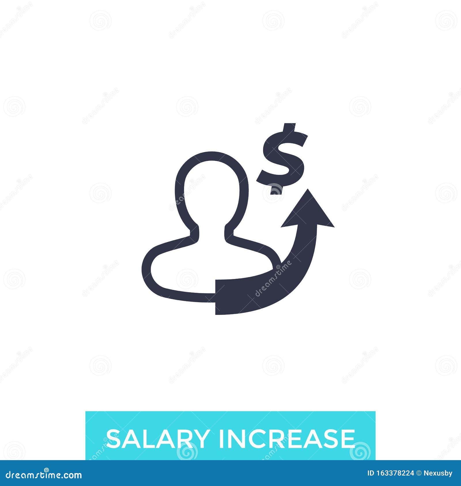Salary Increase Vector Icon on White Stock Vector - Illustration of ...