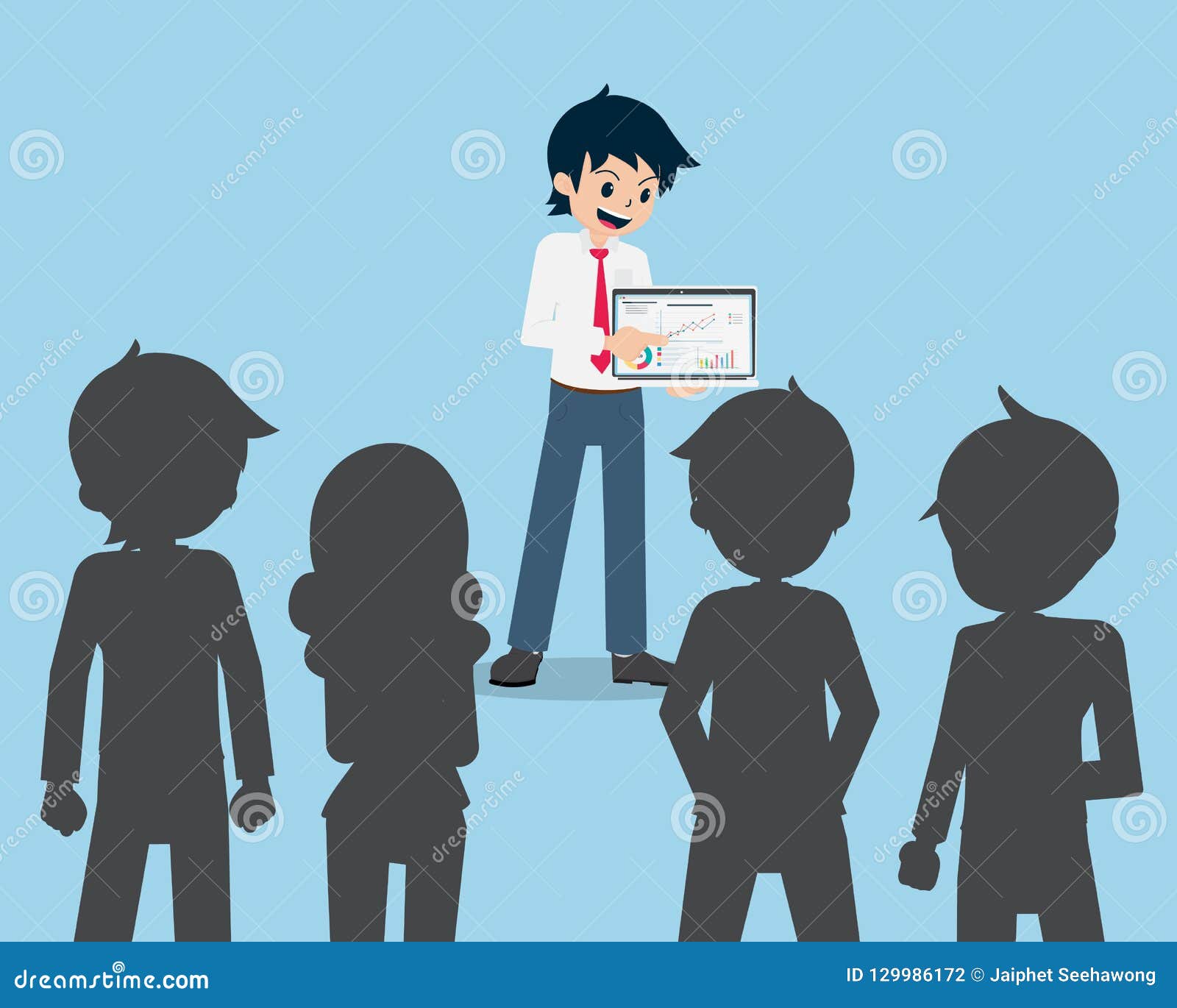 Salary Man 01 Presentation by Computer in Front of Colleagues. Stock ...