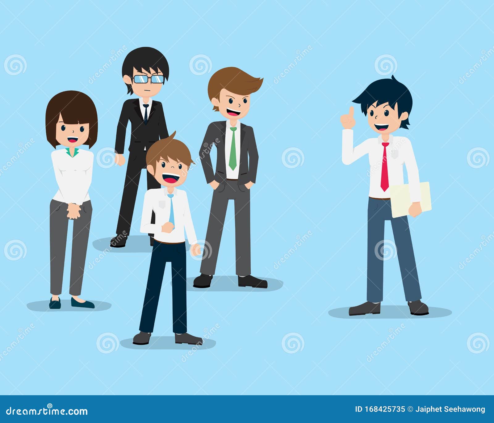 Salary Man Speaking in Front of Colleagues and Supervisors Stock Vector ...