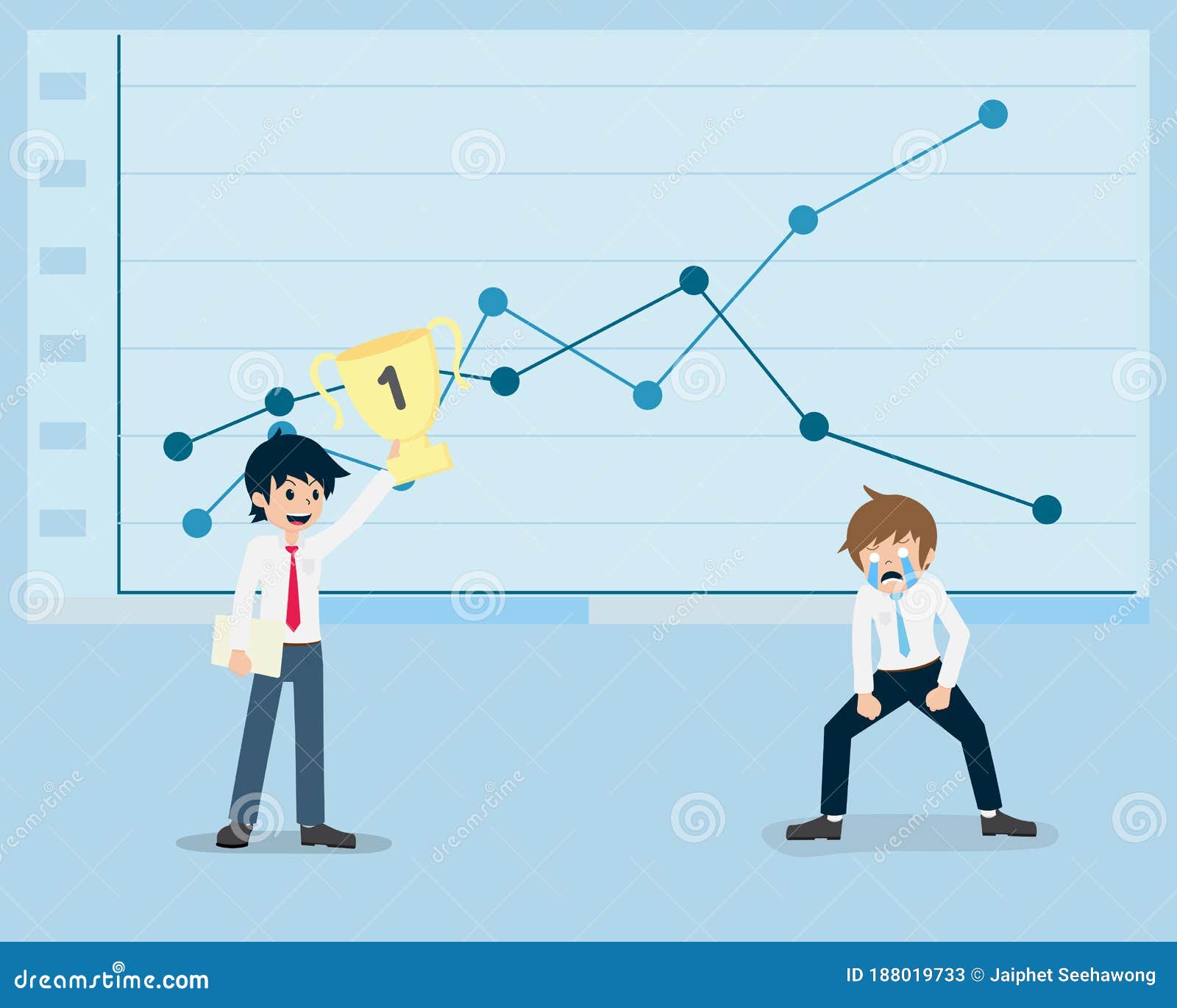 Salary Man Stand Holding The Target On The Bar Chart Of Coins Highest ...