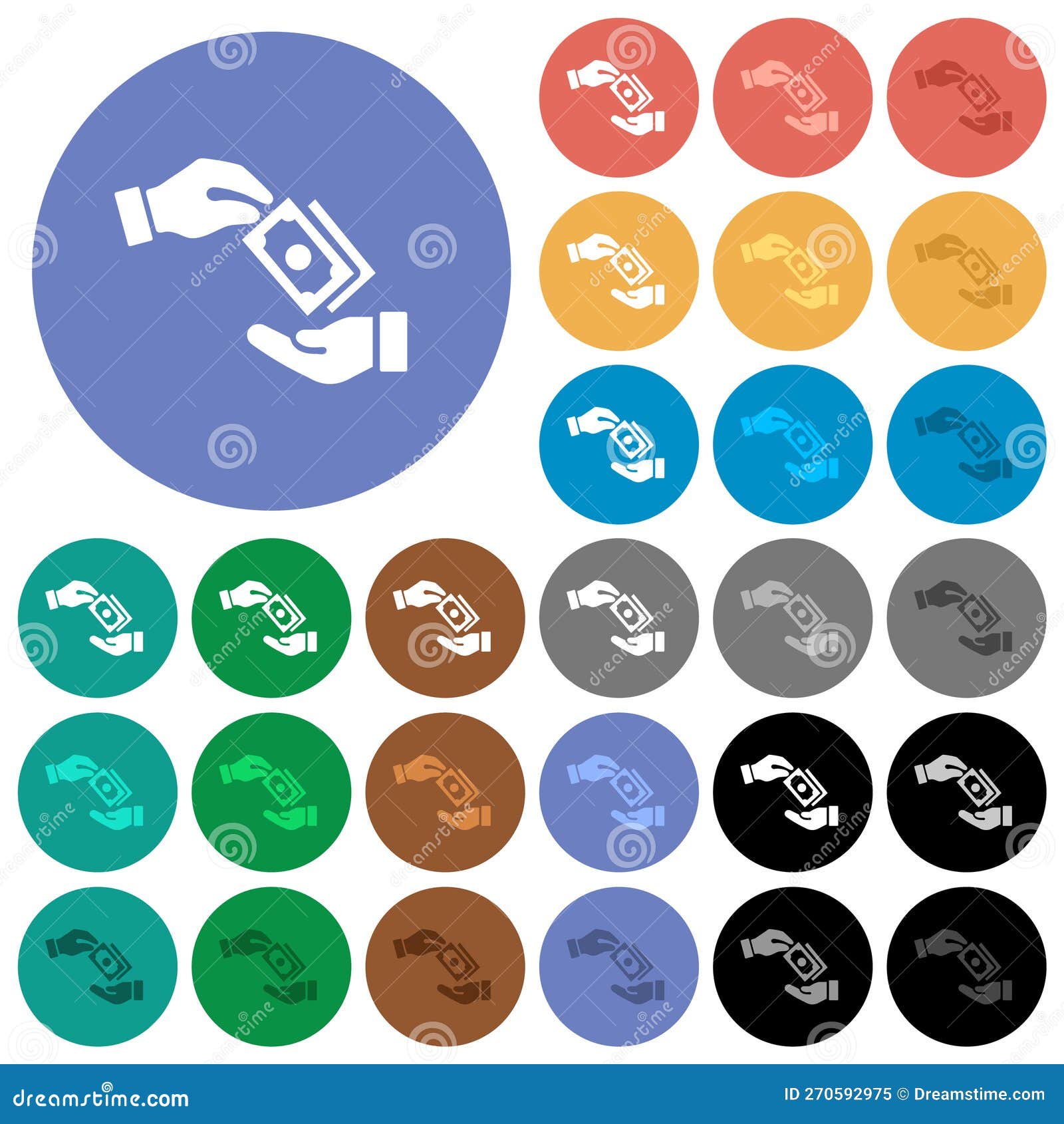 Salary Round Flat Multi Colored Icons Stock Illustration - Illustration ...