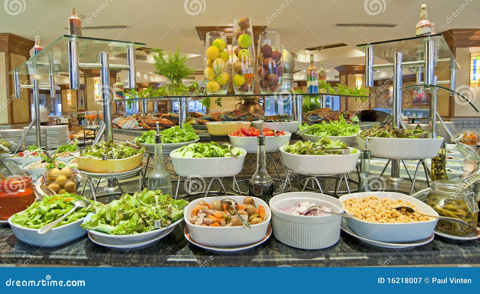 Salatbuffet in Einer Luxushotelgaststätte Stockbild - Bild von ...