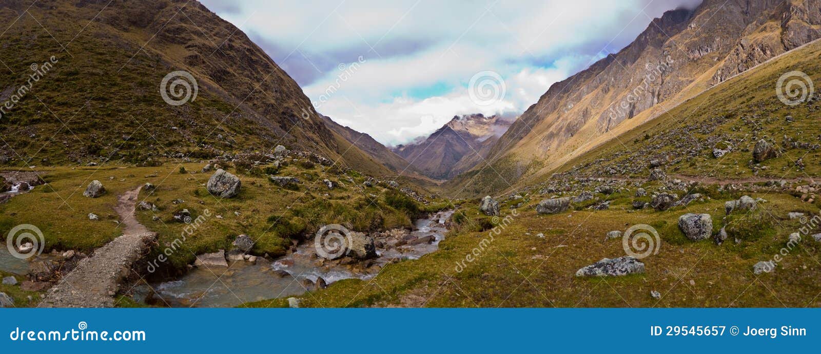 The Salcantay Trail in Peru Panorama Shot Stock Image - Image of ...