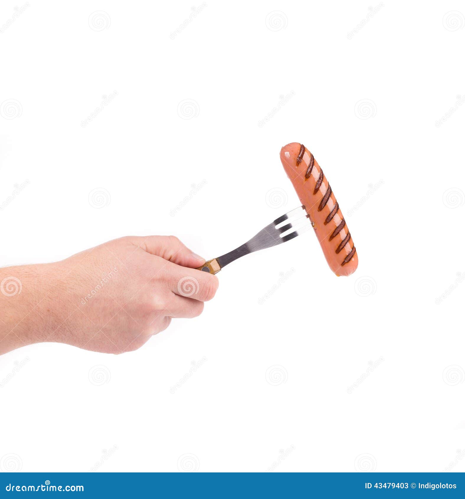 Salchicha Asada a La Parilla En Una Fork Imagen de archivo - Imagen de ...