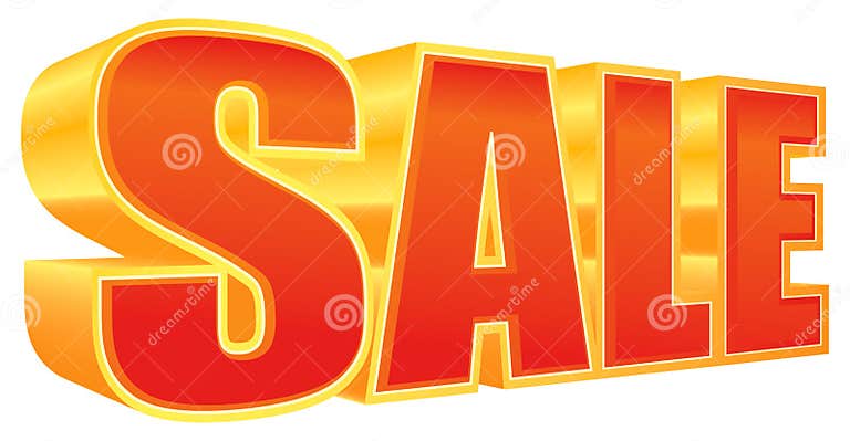 SALE in 3D stock illustration. Illustration of sell, gold - 229263