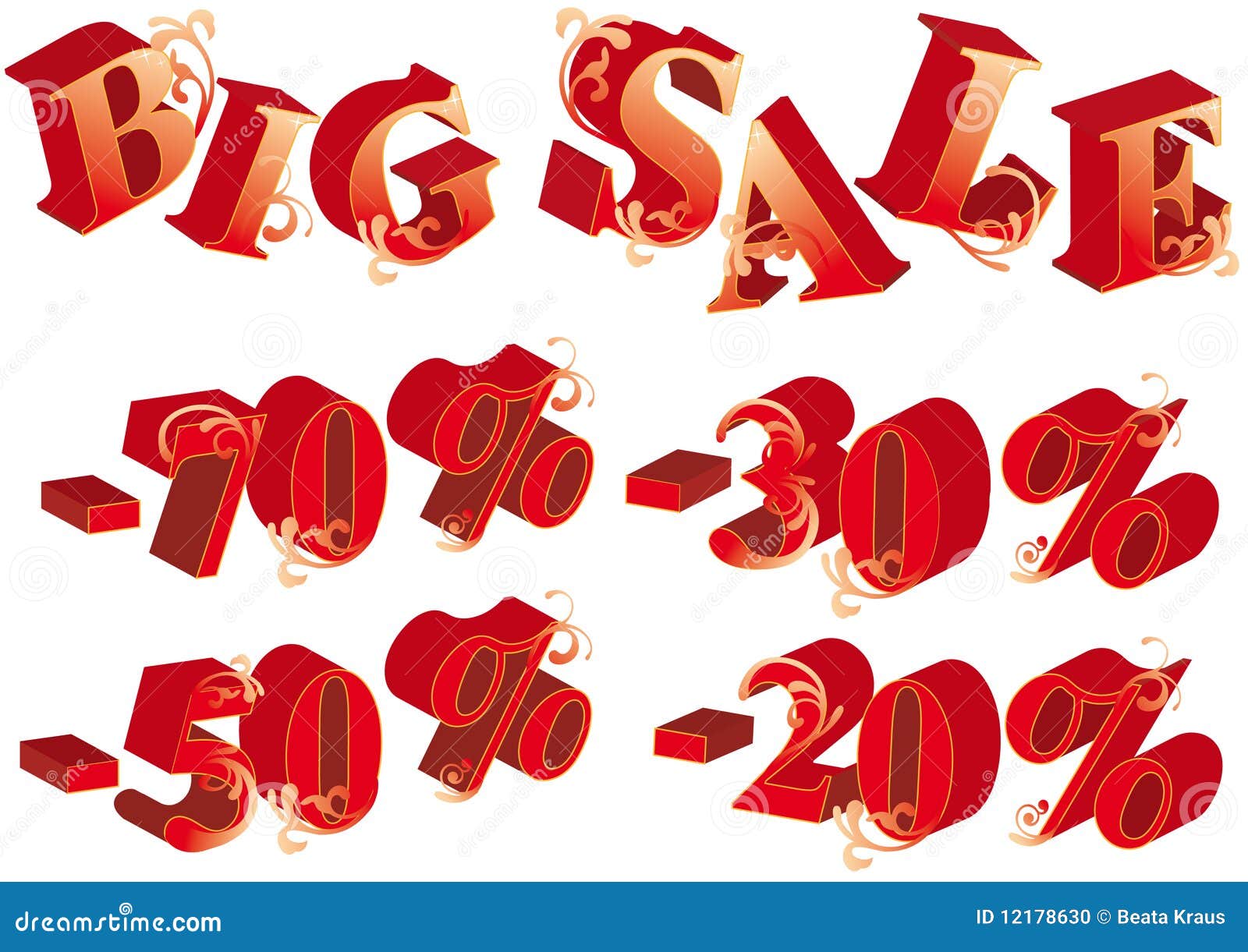 Sale with 3d Letters, Vector Stock Vector - Illustration of number ...