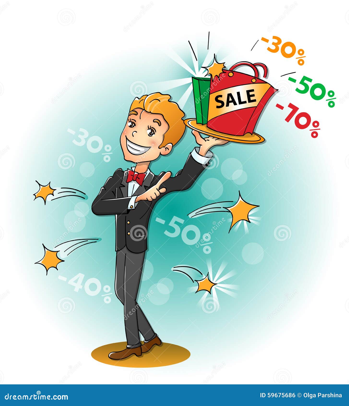 Sale: Attractive offer stock vector. Illustration of character - 59675686
