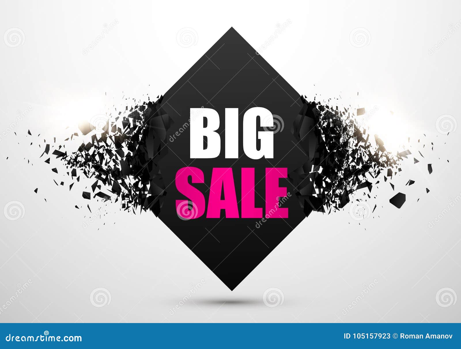 Sale Background. Vector Banner with Explosion Effect and Glow. Stock ...