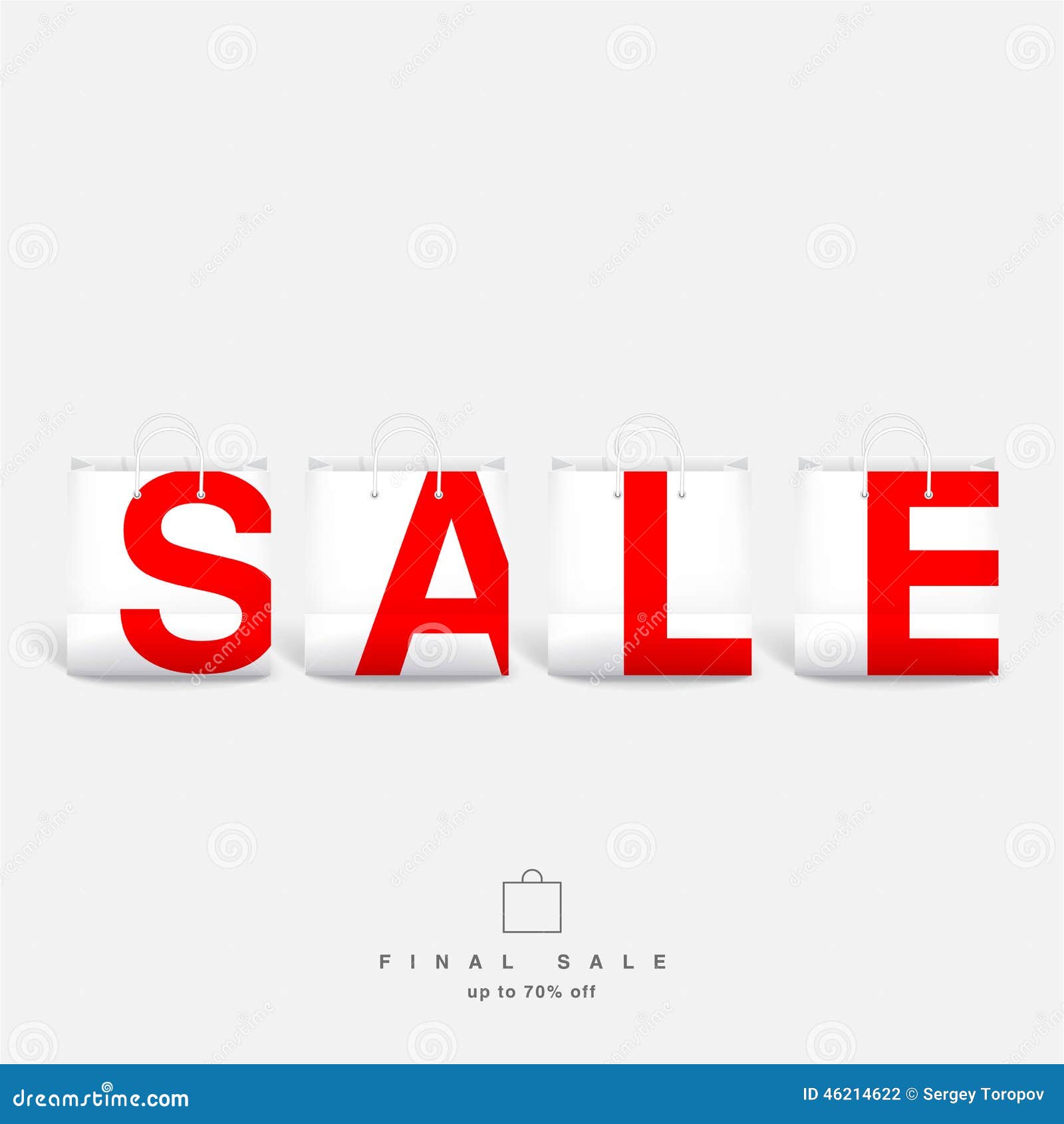 Sale Background with White Empty Bags Stock Vector - Illustration of ...