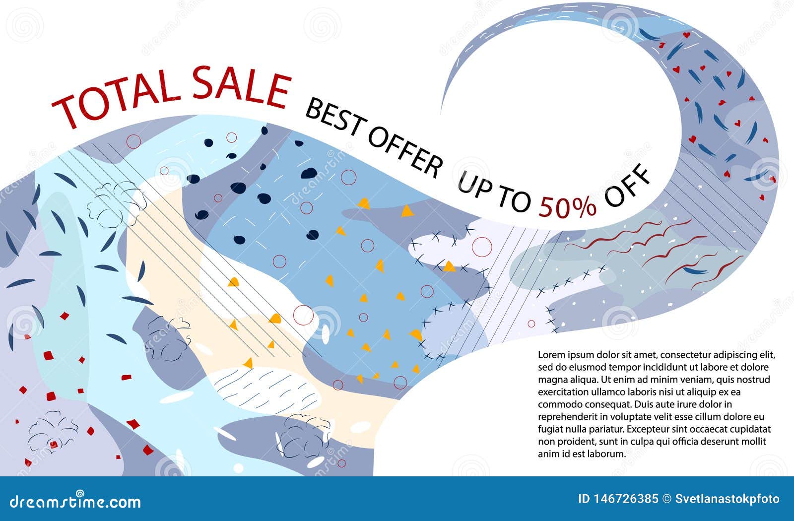 Sale Banner Abstract Template. Total Sale Concept Stock Vector ...