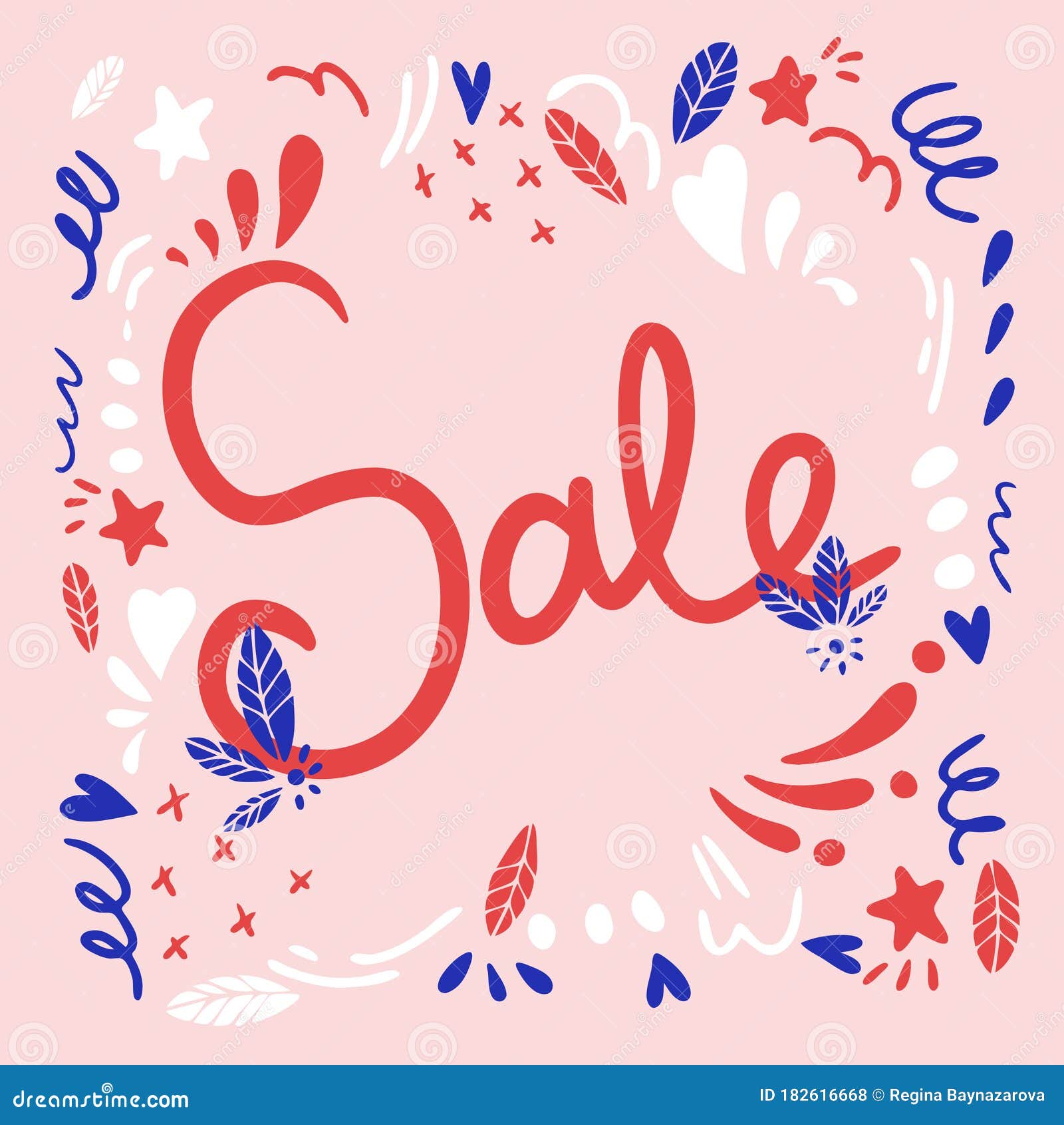 Sale Banner in Bright Colors. Stock Vector - Illustration of simple ...