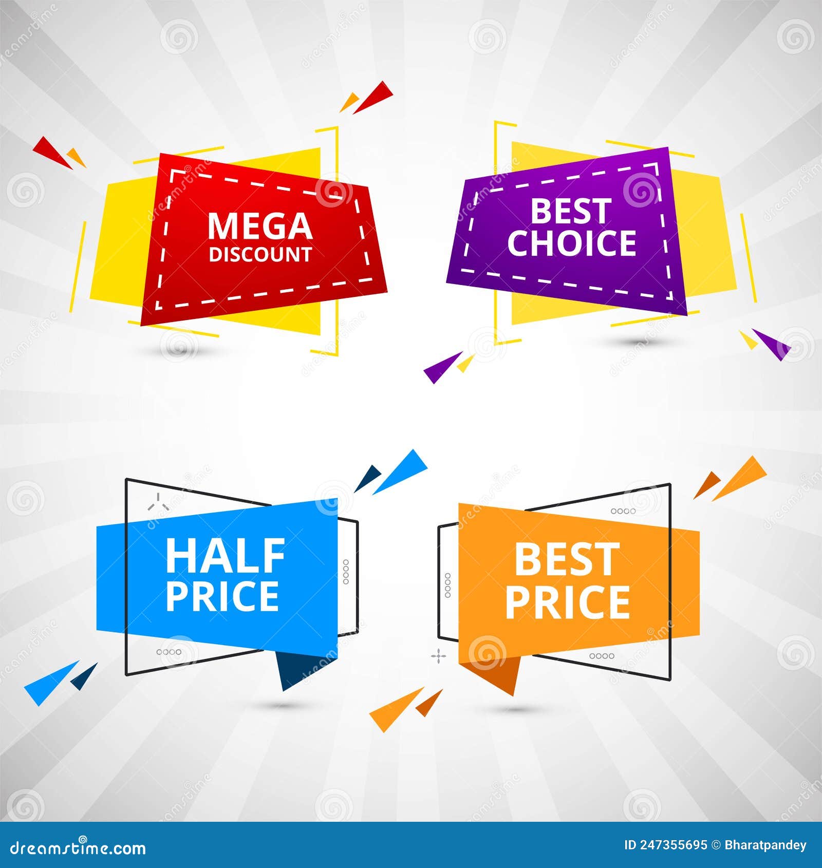 Sale Banner Colorful Set Design Illustration Stock Illustration ...