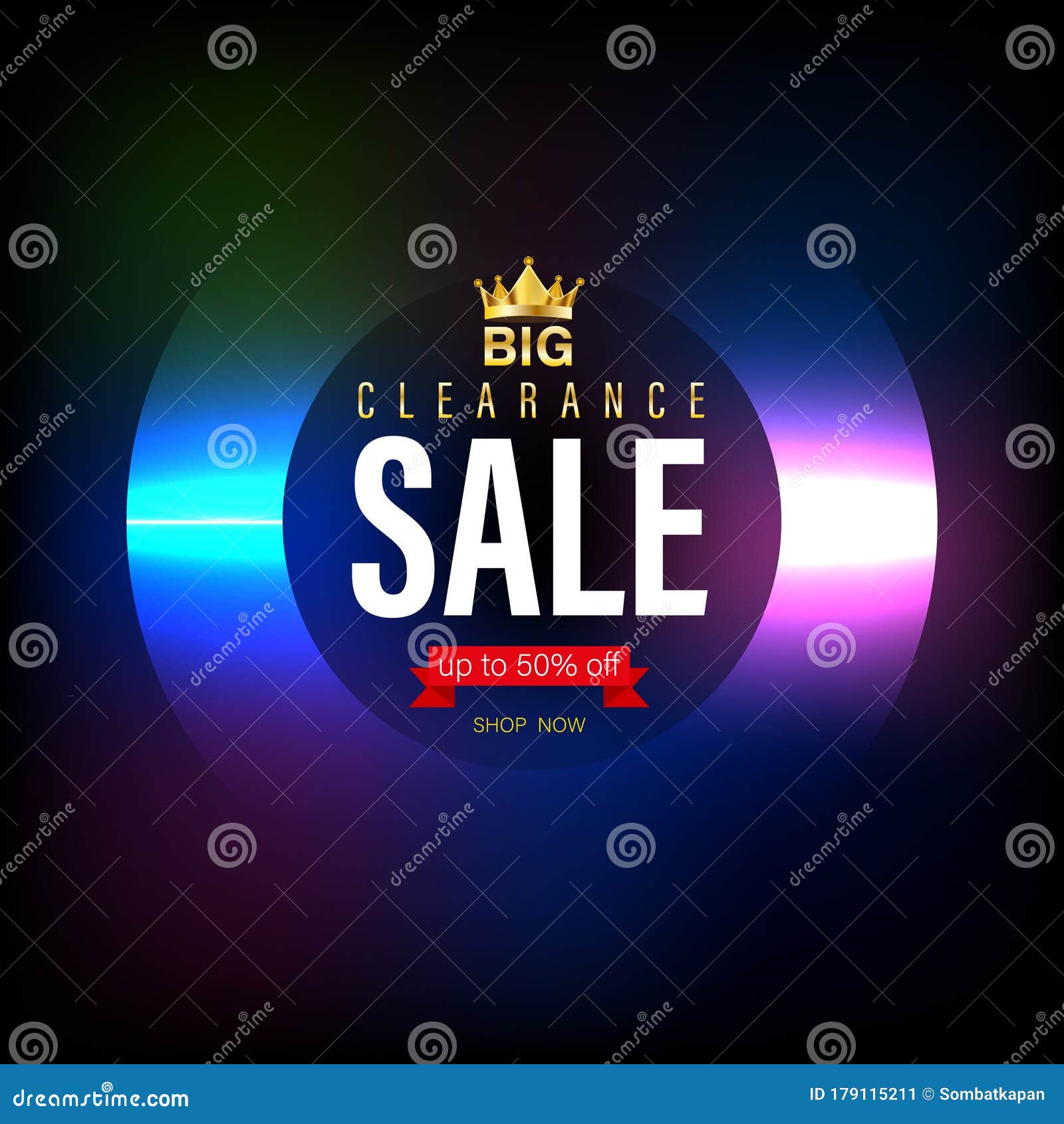 Clearance Sale Banner on Dark Background Stock Vector - Illustration of ...
