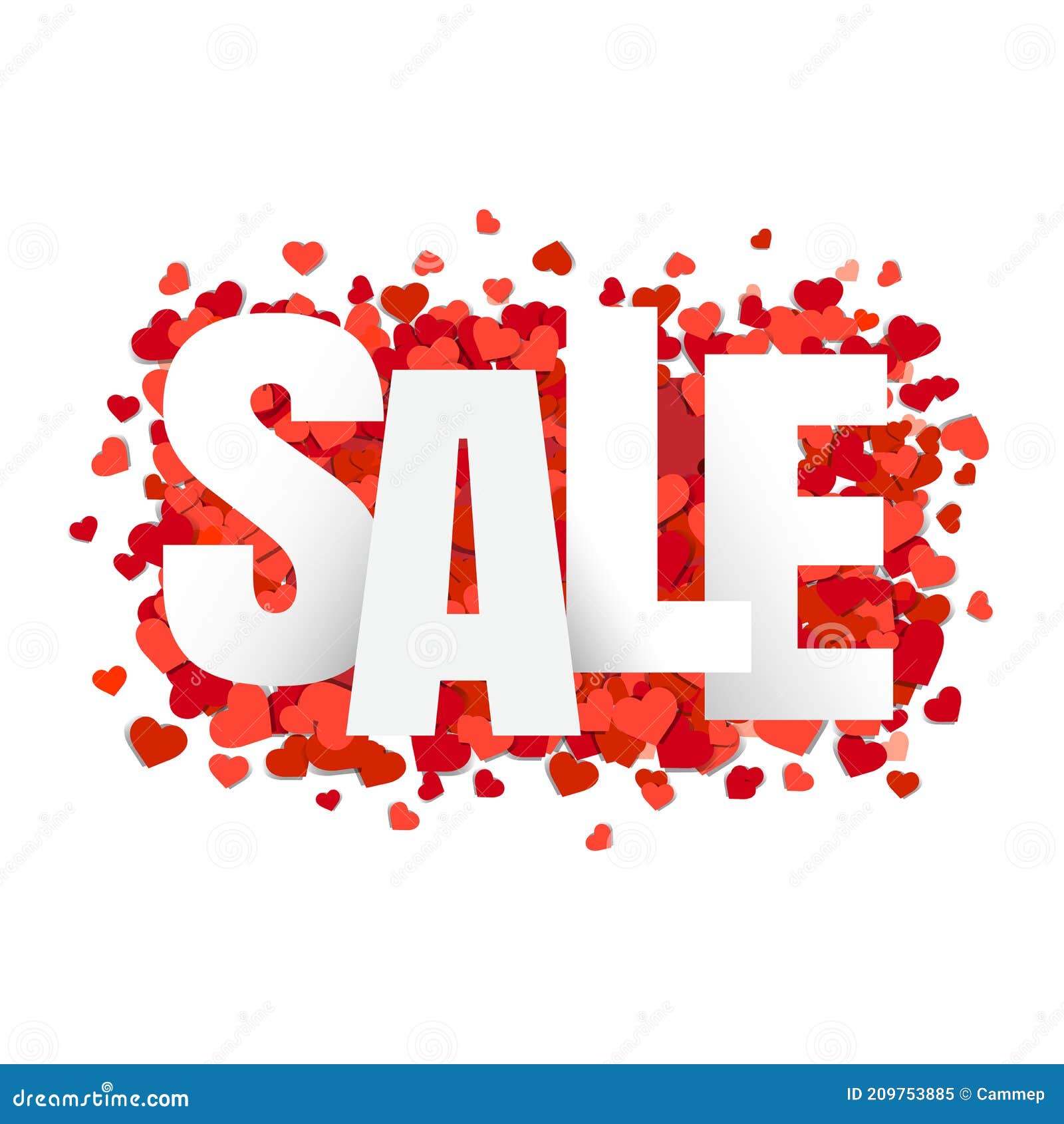 Sale Banner with Hearts stock vector. Illustration of background ...