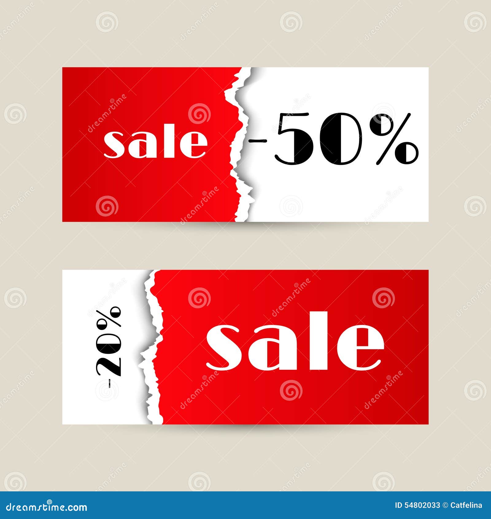 Sale Banner with Red Torn Paper Texture Stock Vector - Illustration of ...