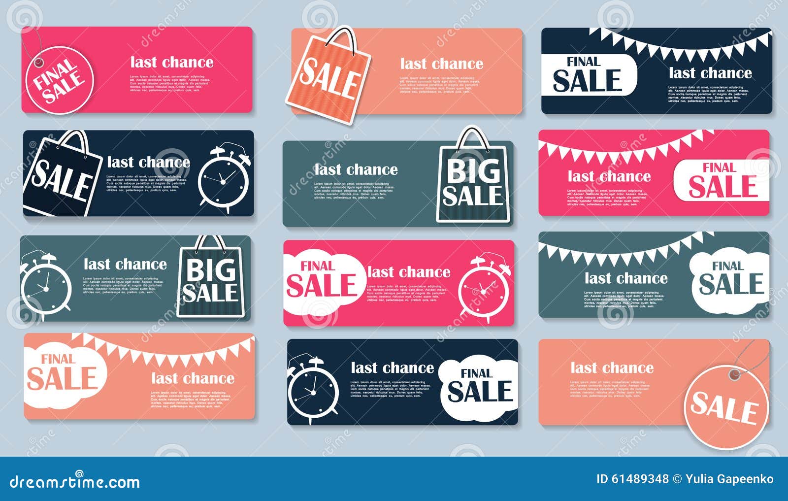 Sale Banner Set with Place for Your Text. Vector Stock Vector ...