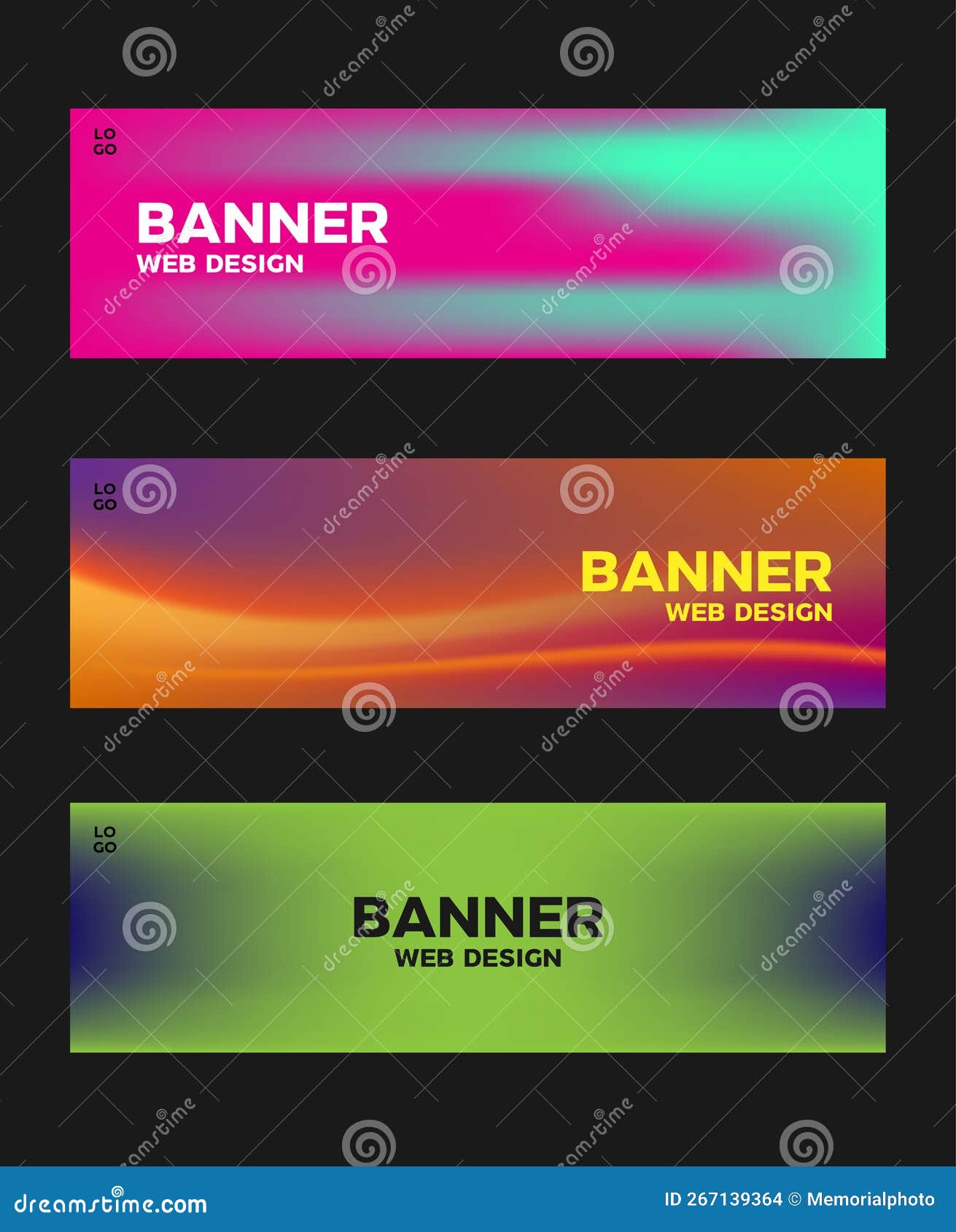 Sale Banner Template Liquid Style, Header Website Gradient Abstract ...