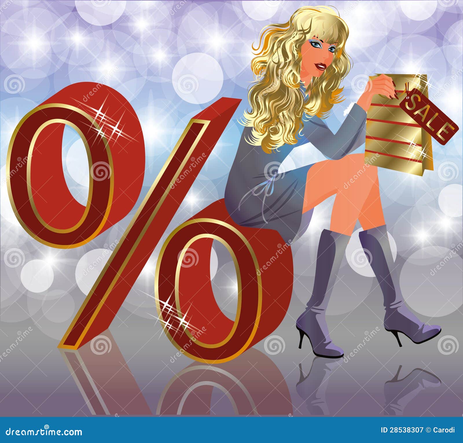 Sale blonde girl stock vector. Illustration of elegance - 28538307