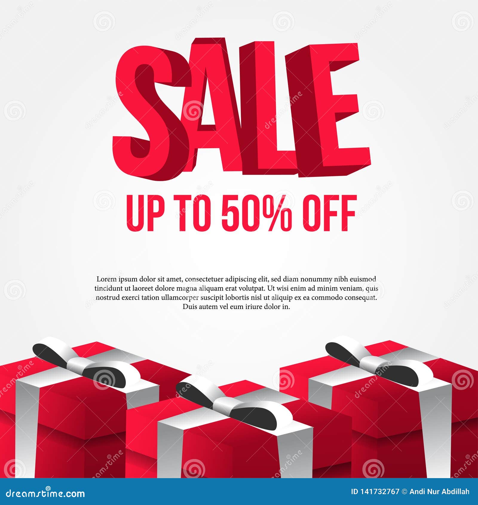 Super Sale Promotion Marketing with Illustration of Red Gift Box Stock ...