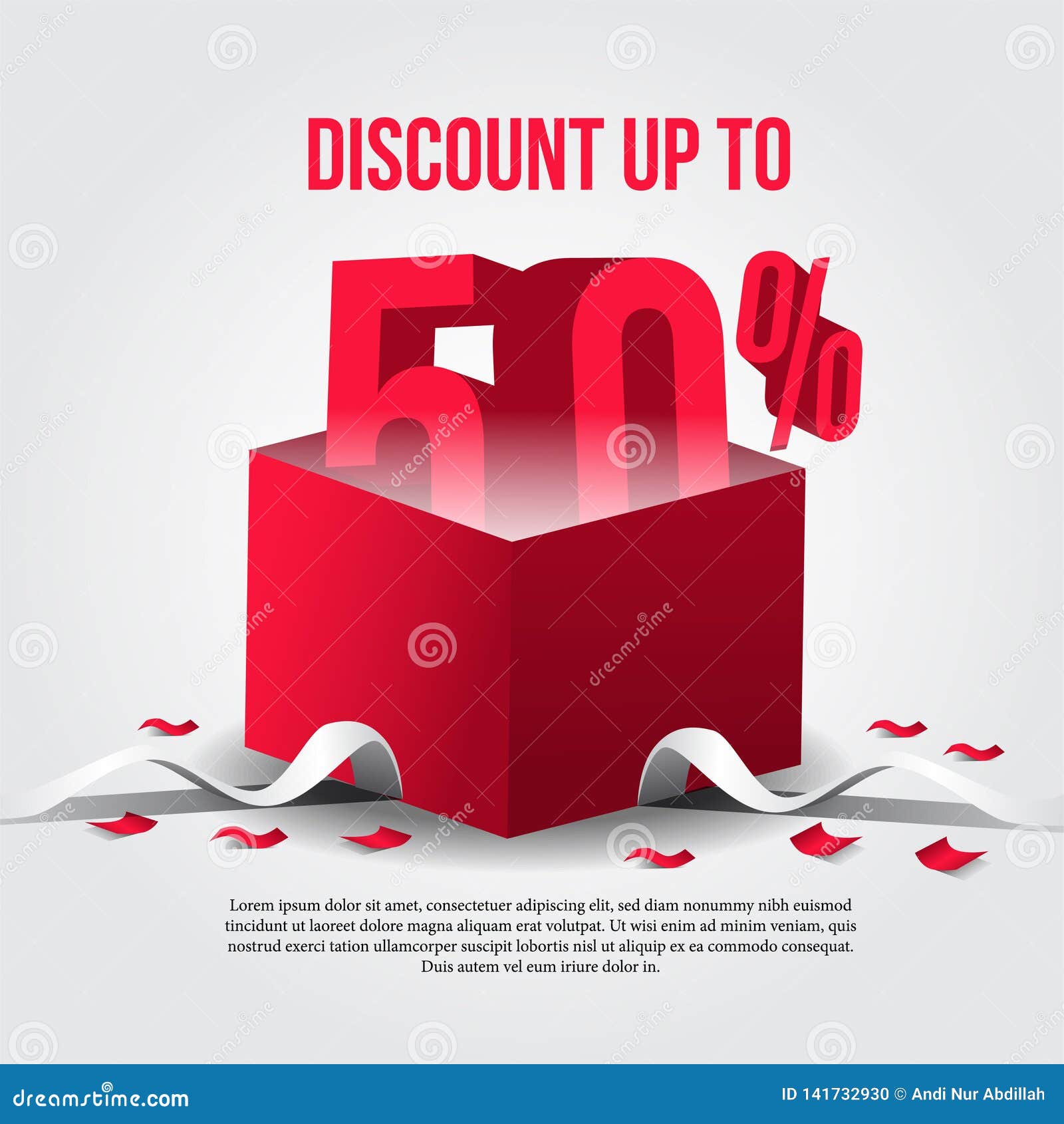 Super Sale Promotion Marketing with Illustration of Red Gift Box Stock ...
