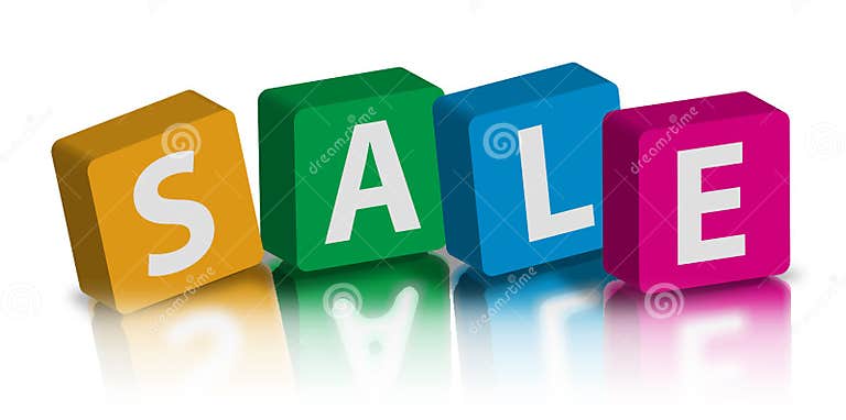 Sale Logo on Colorful Cubes Stock Vector - Illustration of commercial ...