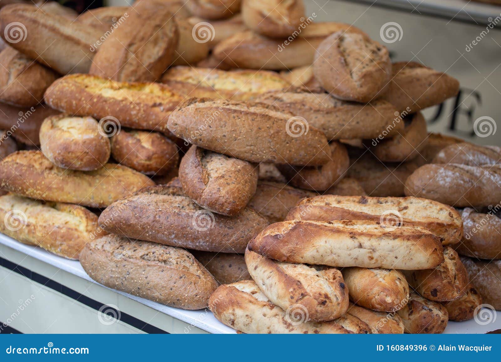 Sale of bread stock photo. Image of food, france, bread - 160849396