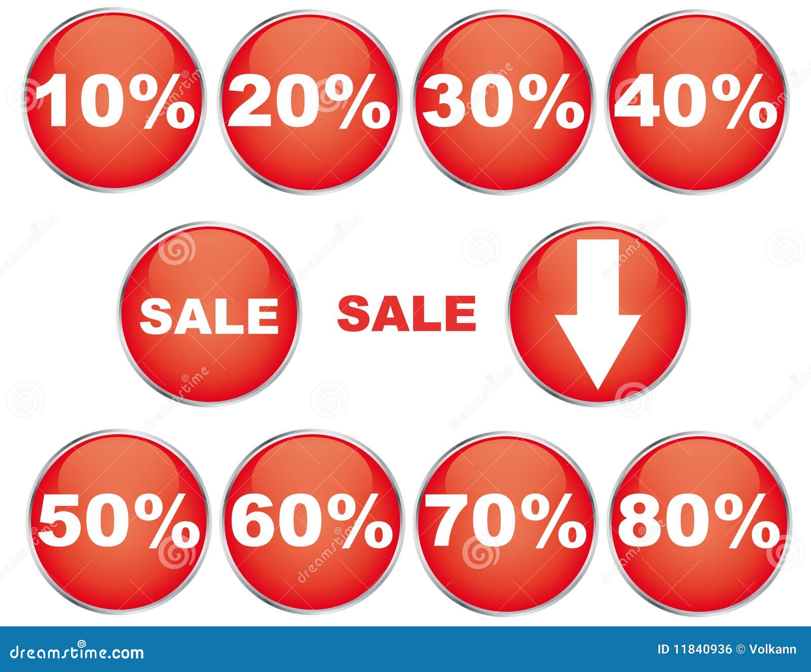 Sale buttons stock vector. Illustration of icon, reflection - 11840936