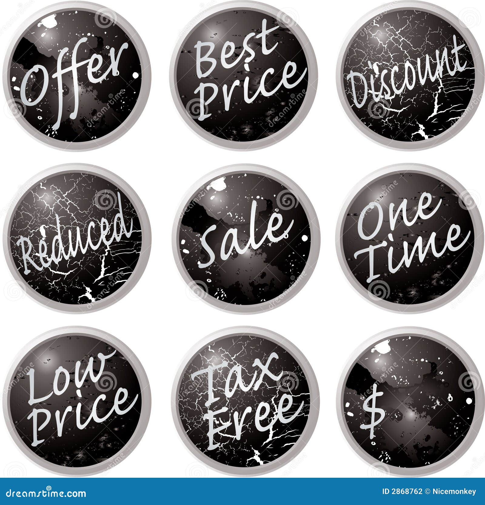 Sale buttons black stock vector. Illustration of growth - 2868762