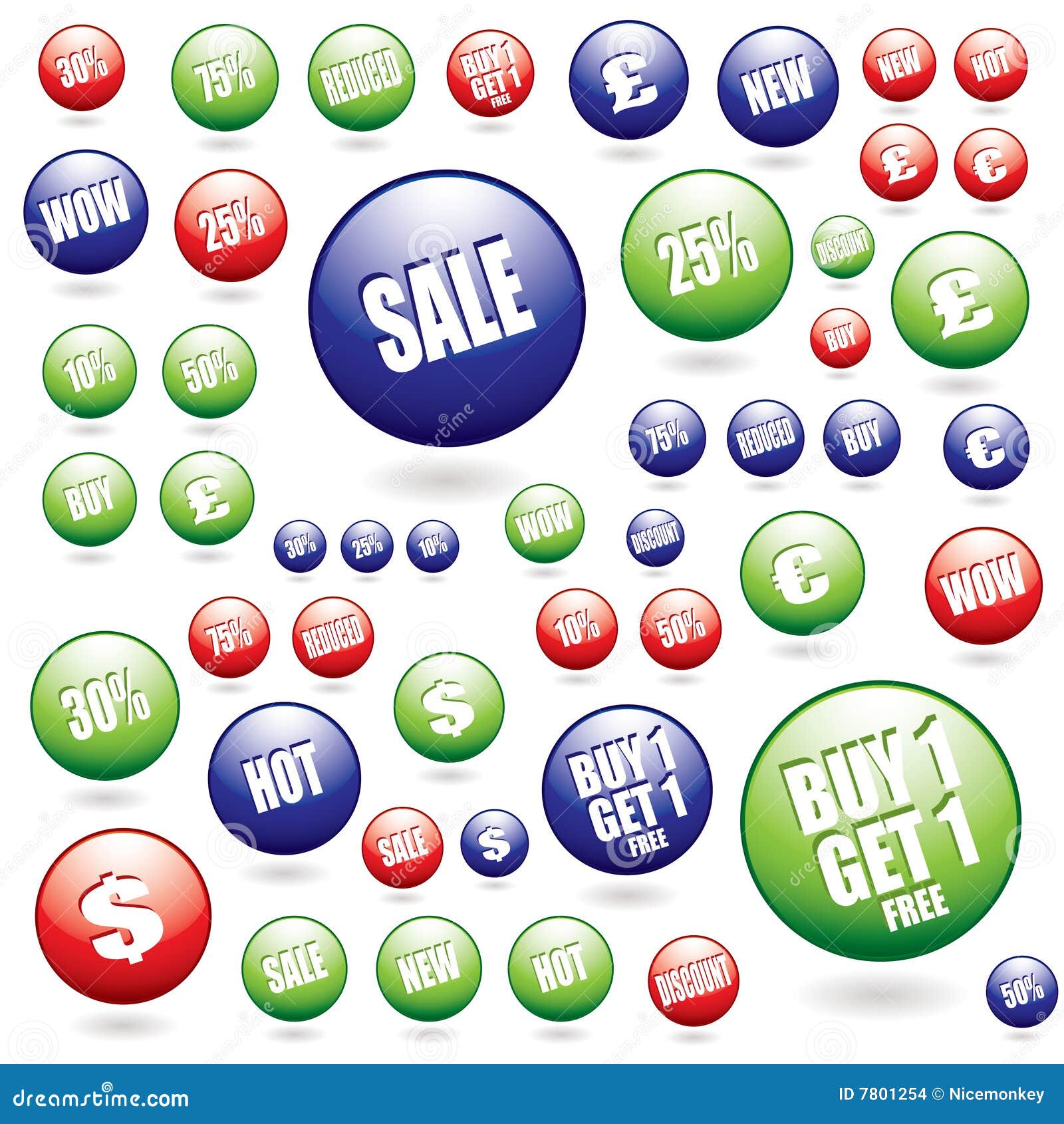 Sale buttons collection stock vector. Illustration of collection - 7801254