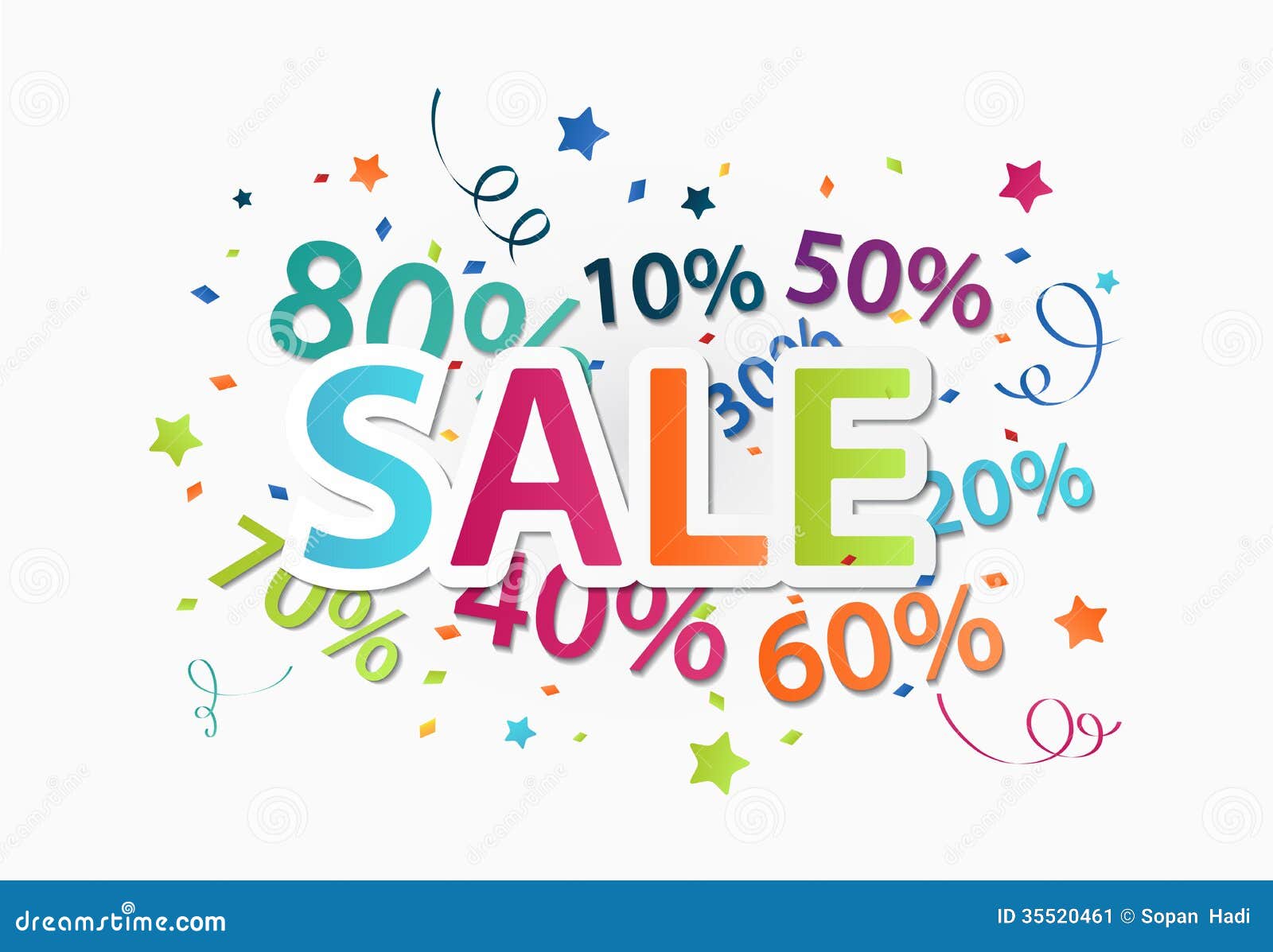 Sale Celebration with Percent Discount Stock Vector - Illustration of ...