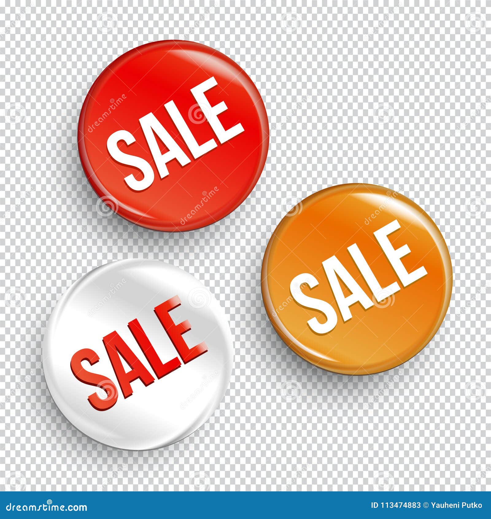 SALE Circle Banners on Transparent Background. Stock Vector ...