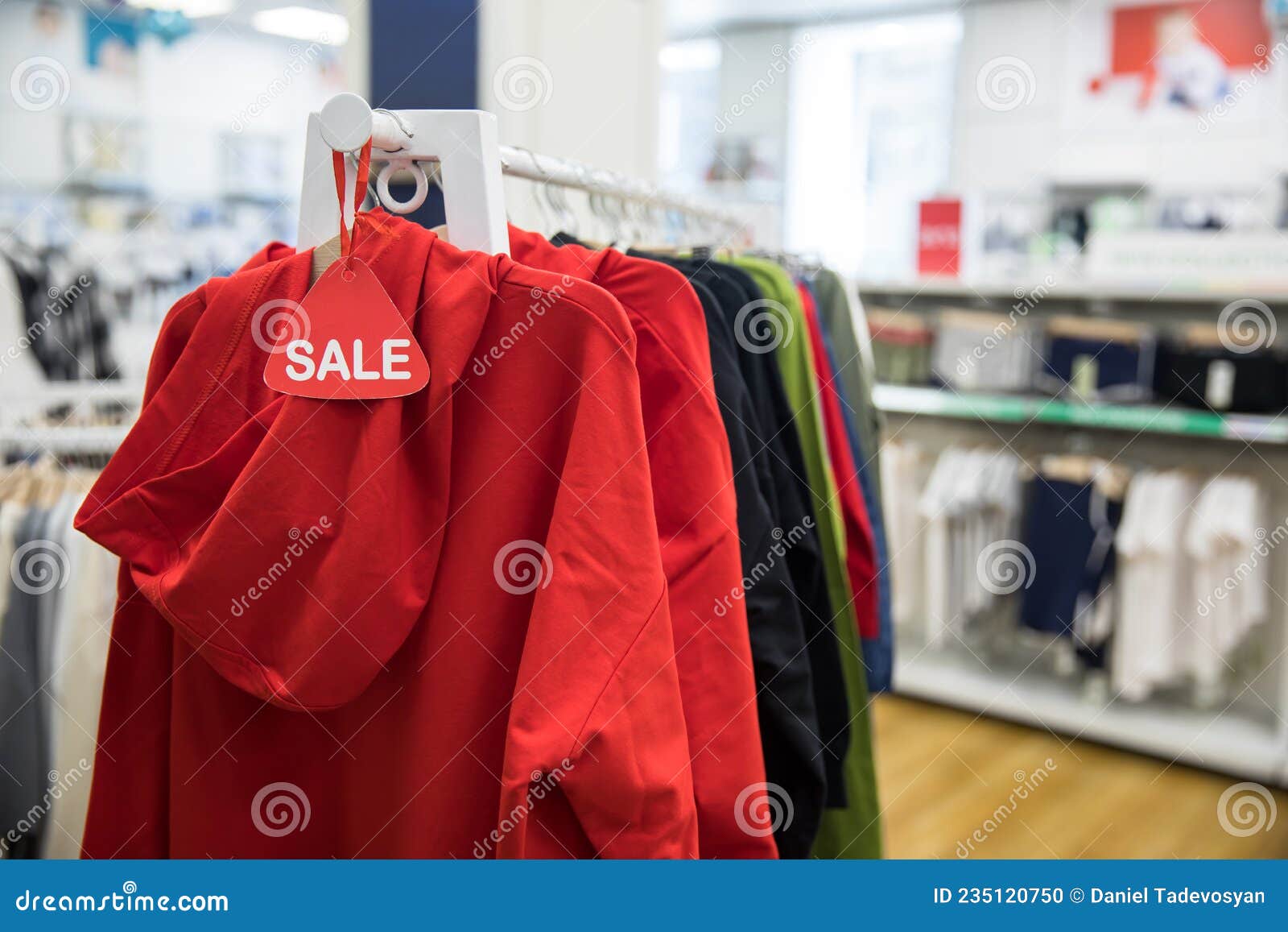 Sale in clothing shop stock photo. Image of colorful - 235120750